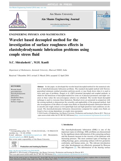 Pdf Wavelet Based Decoupled Method For The Investigation Of Surface