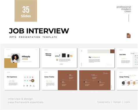 Job Interview Deck Powerpoint Template Ppt Template Job Etsy
