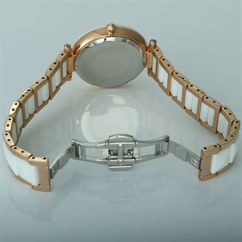 Женская мода керамические часы женские роскошные стразы кварцевые ...