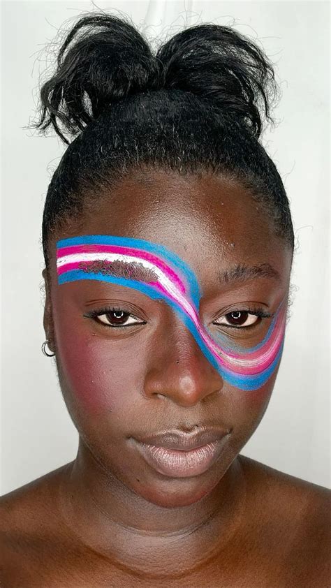 Transgender Trans Flag Inspired Makeup Pride Makeup Bisexual Pride Makeup Rainbow Makeup