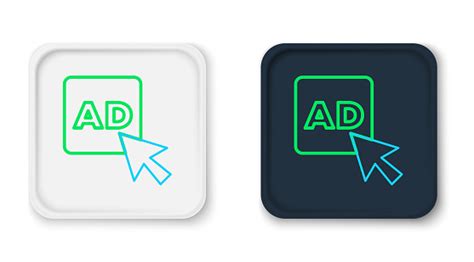 흰색 배경에 격리 된 라인 광고 아이콘 마케팅 및 홍보 프로세스의 개념 반응형 광고 소셜 미디어 광고 다채로운 개요 개념 벡터 0명에 대한 스톡 벡터 아트 및 기타 이미지