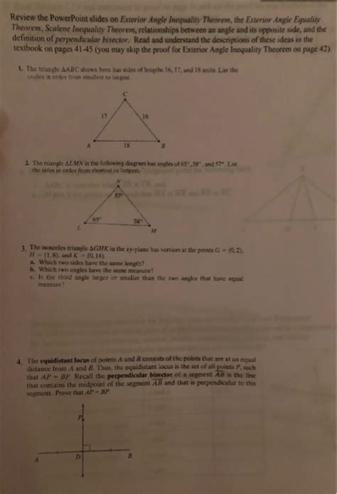Solved Review The PowerPoint Slides On Exterior Angle Chegg