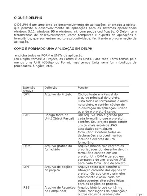 Aula Delphi 4 Pdf Janela Informática Classe Programação De Computadores