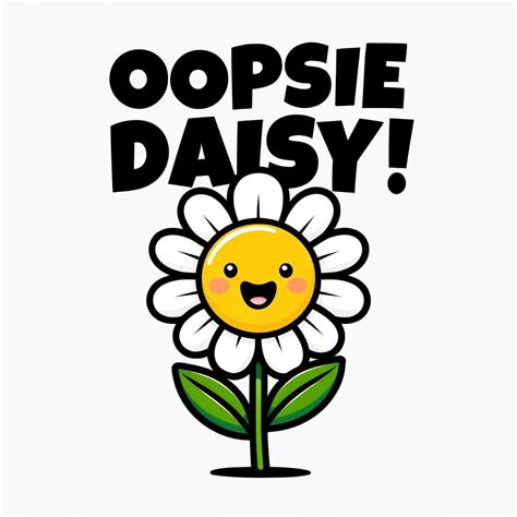 Cheerful Oopsie Daisy Cartoon Illustration Sticker Playground