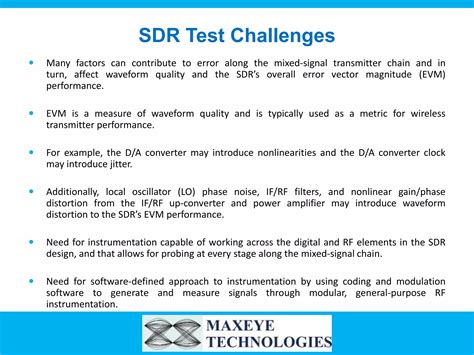 Maxeye Sdr System Level Testing Pptx