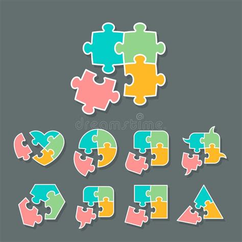 Set Of Different Jigsaw Puzzle Piece Shapes Stock Vector Illustration Of Pictogram Icon 85651673