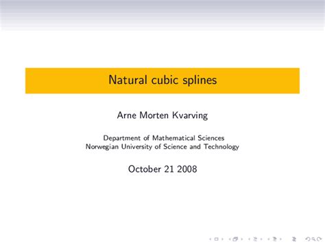 Natural Cubic Splines Exams Numerical Methods In Engineering Docsity