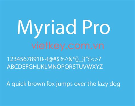Tải Font Myriad Pro Chuẩn Việt Hóa Miễn Phí 2025