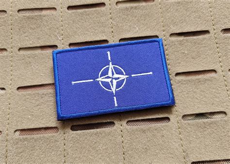 Nato Otan北约旗帜臂章刺绣魔术贴章isaf军迷战术徽章反光布贴 阿里巴巴