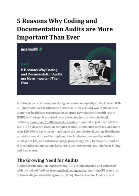 Ppt 5 Reasons Why Coding And Documentation Audits Are More Important Than Ever Powerpoint