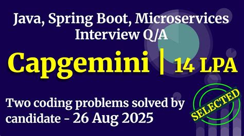 Capgemini Java Interview Core Java Spring Boot And Microservices Youtube