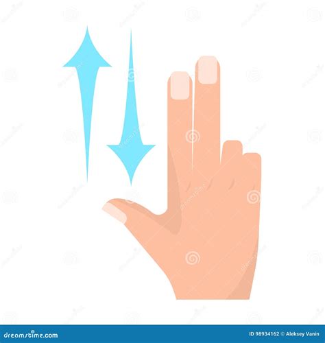 Vertical Scroll Touch Screen Gesture Vector Illustration Stock Vector Illustration Of