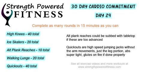 30 Day Cardio Workout Plan