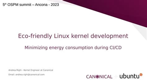 Eco Friendly Linux Kernel Development Ppt