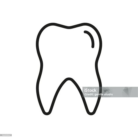 인간의 치아 라인 아이콘입니다 치통 치아 통증 표시 구강 위생 개요 아이콘입니다 치과 클리닉 로고 치아 관리 치과 치료 선형 픽토그램 편집 가능한 획 고립된 벡터 그림 건강