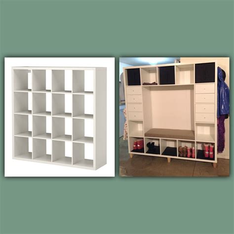 Ikea Hack Kallax Shelves To Mudroom Bench Kallax Ikea Kallax Shelf