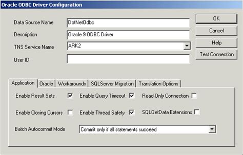 Connecting To Oracle 9 Using The Microsoft Net Framework
