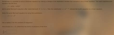 Solved Sometimes It Is Possible To Solve A Nonlinear