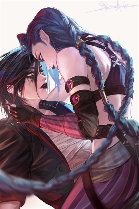 Jinx Arcane Jinx And Arcane Brawler Vi League Of Legends And 1 More Drawn By Heibai Bangbing