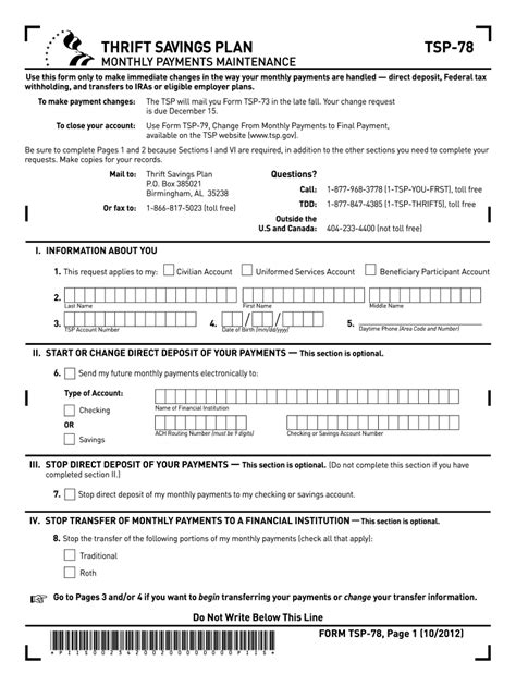 Tsp 78 Form Fill Online Printable Fillable Blank Pdffiller