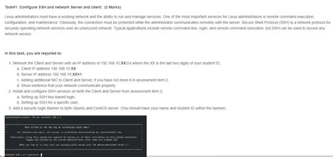 Task Configure SSH And Network Server And Client Chegg