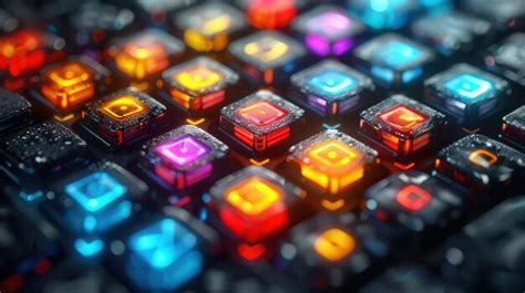 A Close Up Of A Keyboard With Colorful Lights Premium Ai Generated Image