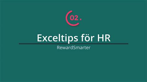 exceltips för hr 2 rewardsmarter