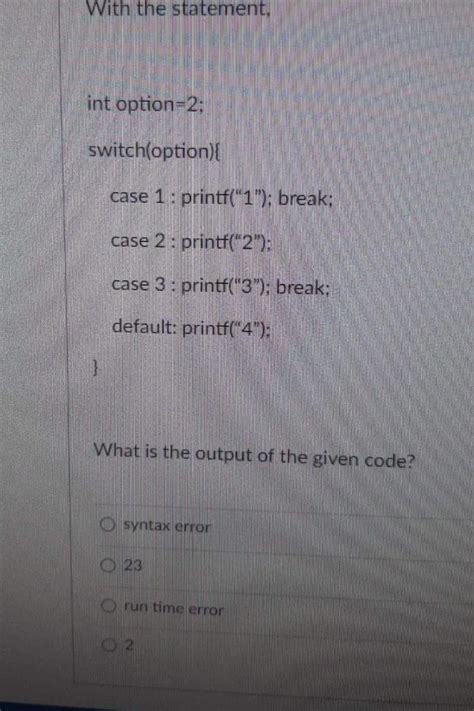 solved with the statement int a 1 while a