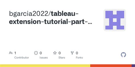 Github Bgarcia2022tableau Extension Tutorial Part Two