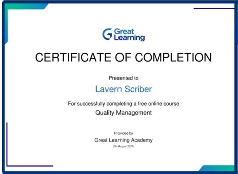 Quality Management Lavern Scriber