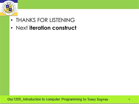 introduction to computer programming c csc1205 lec5 flow control ppt