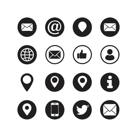 Contact Icon Set Collection Vector Illustration For Documents Websites
