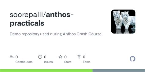 GitHub Soorepalli Anthos Practicals Demo Repository Used During Anthos Crash Course