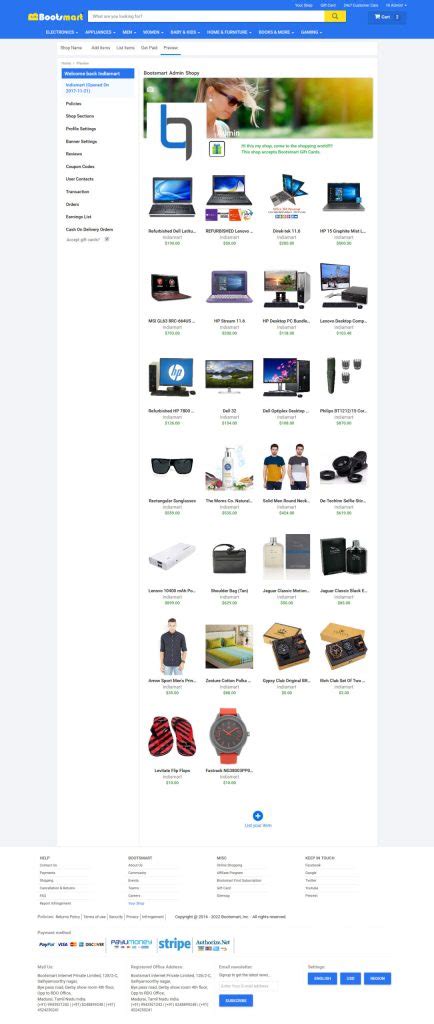PHP Multi Vendor Script Best ECommerce Script Bootsgrid