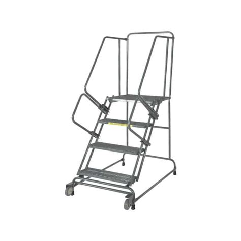Ballymore FSTR518 Tilt And Roll 5 Step Gray Steel Rolling Safety Ladder