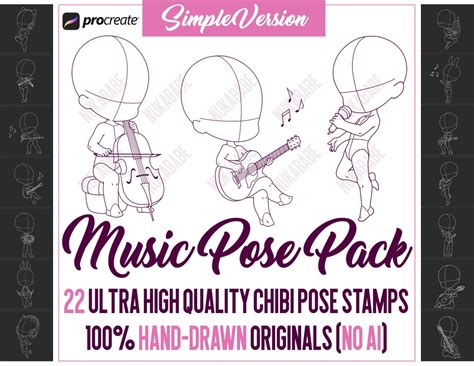 Chibi Stamps For Procreate Chibi Base Chibi Character Template Procreate Anime Procreate