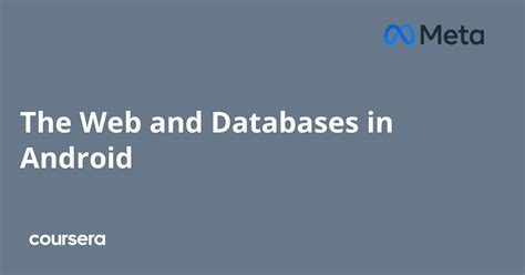 The Web And Databases In Android Coursya