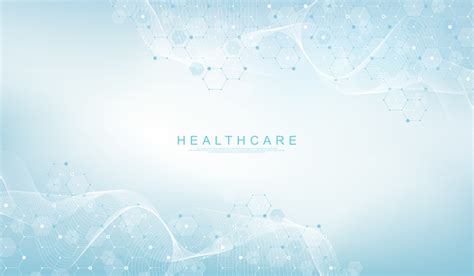 추상 생물학 및 제약 기술 배경 육각형 모양의 건강 관리 및 의료 배경 흐르는 웨이브 라인과 육각형 벡터 일러스트 레이 션 Dna에 대한 스톡 벡터 아트 및 기타 이미지