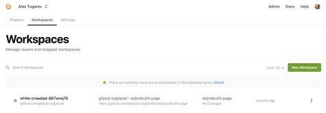 Unify All My Workspaces On Workspaces · Issue 7140 · Gitpod Iogitpod · Github