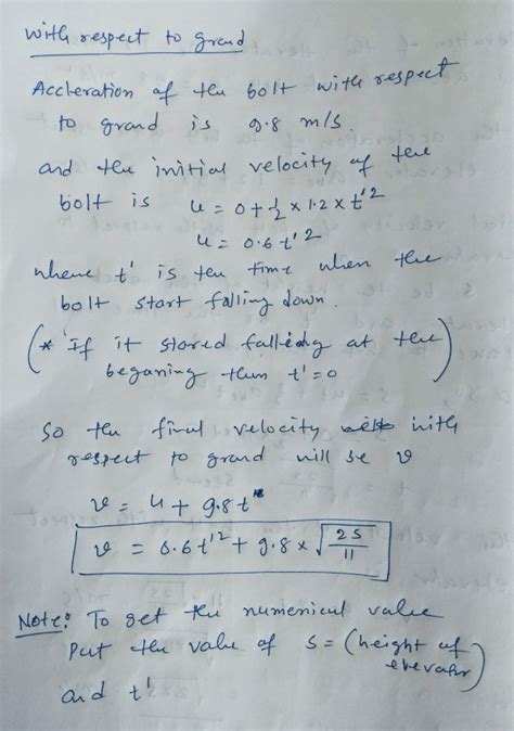 An Elevator Starts From Rest And Moves Upward With A Constant Acceleration 1 2 Abolt Of Mass