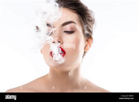 Woman Blowing Smoke