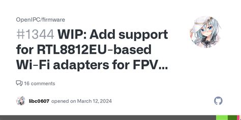 Wip Add Support For Rtl8812eu Based Wi Fi Adapters For Fpv Firmware