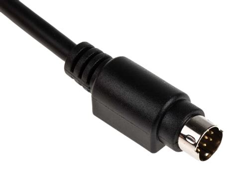 RS PRO RS PRO Male Pin Mini DIN To Female Pin Mini DIN Black DIN Cable M RS