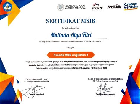 Malinda Alya On Linkedin Internship Kampusmerdeka Datascientist