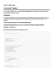 Lab 8 1 Pdf CS UY 1114 Lab 8 Lists And Tuples You Must Get Checked