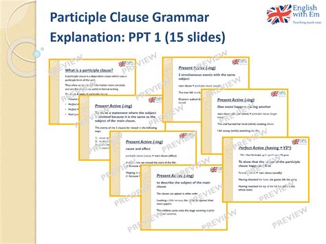Participle Clause Grammar Powerpoint Presentation Teaching Resources