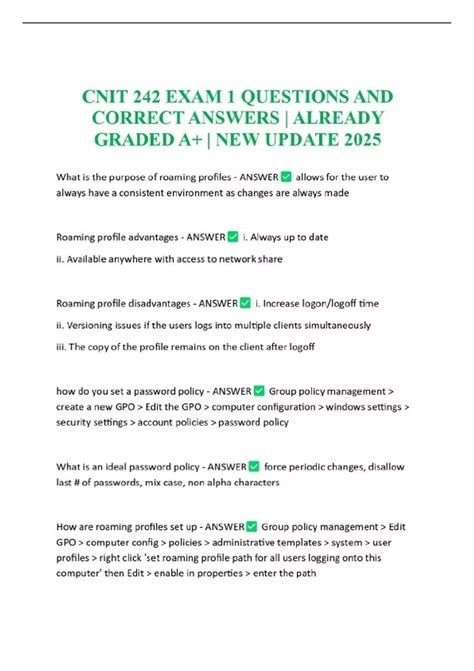 CNIT ALL IN ONE EXAM BUNDLED ACTUAL COMPLETE QUESTIONS AND CORRECT DETAILED ANSWERS WELL