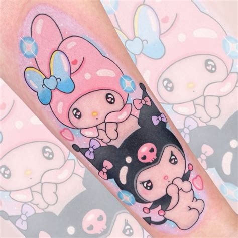 Kuromi And Melody Tattoo Kawaii Tattoo Cute Tattoos Hello Kitty Tattoos