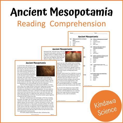 Ancient Mesopotamia Reading Comprehension Passage And Questions Prin Printablebazaar
