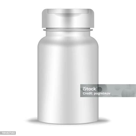 플립 상단 캡 현실적인 모형 라운드 컨테이너 흰색 빈 플라스틱 병 벡터 템플릿 의료용 알약 건강 보조 식품 비타민 패키지 모형 병에 대한 스톡 벡터 아트 및 기타 이미지
